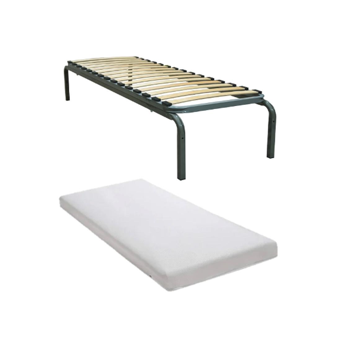 Single Bed Frame Duo Legs - 6ft x 2ft and Mattress
