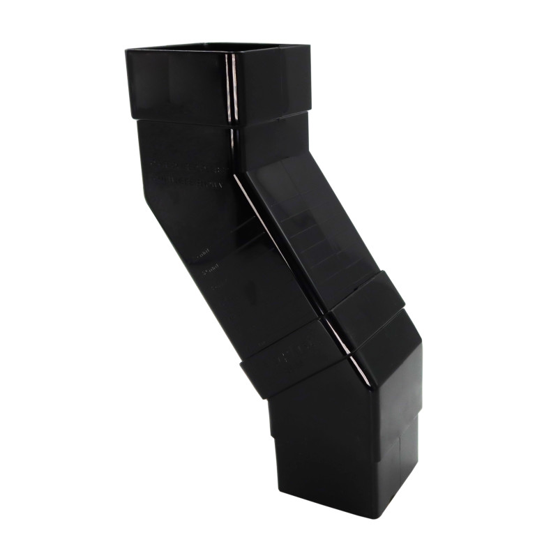 Gutter 65mm Square Adjustable Offset bend Black | Guttering System