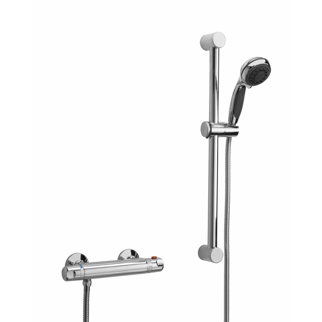 Thermostatic Bar Shower Mixer Chrome 150cm Riser Static Caravan